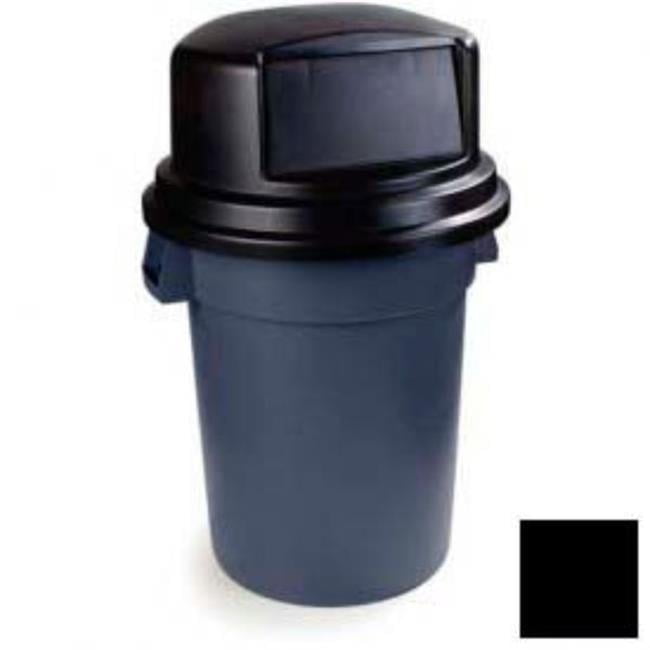 44 & 55 gal Bronco Round Trash Can Dome Lid with Hinged Door - Black ...