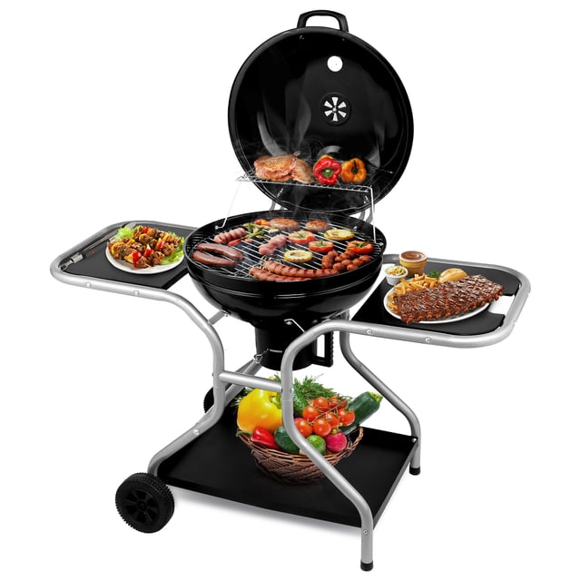Charcoal Grill, Shinpt Smoker Grill with Large Cooking Area & 2 Side ...