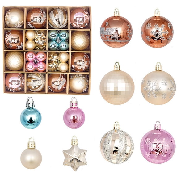 44 Count Christmas Ornaments - Gold and White Shatterproof Xmas Tree ...