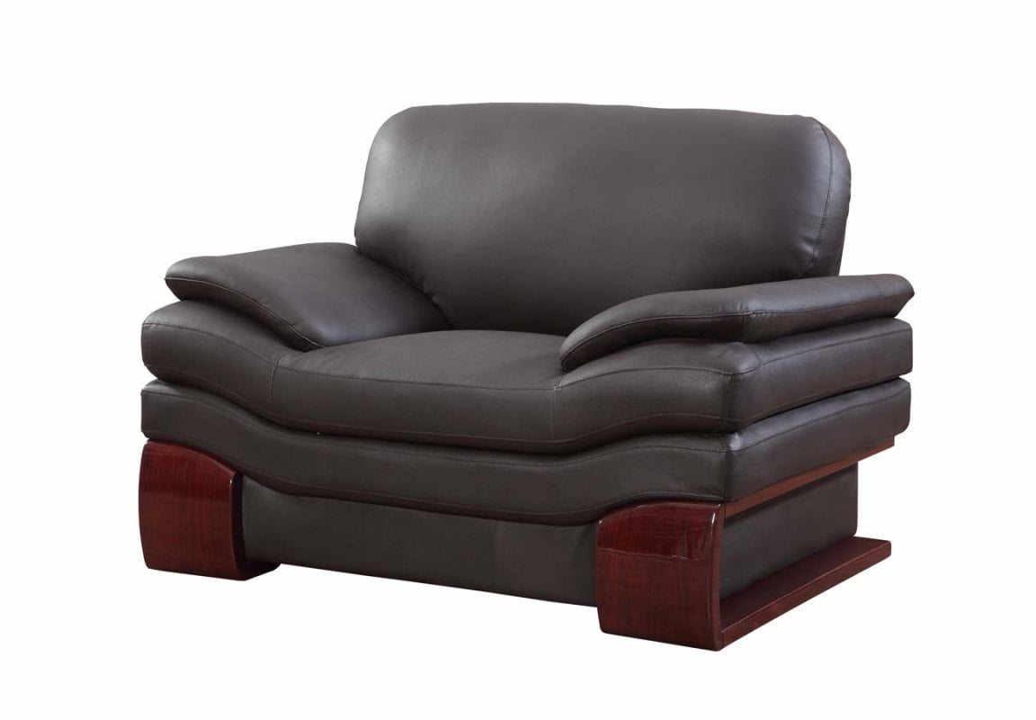 44" Dazzling Brown Leather Chair - Walmart.com