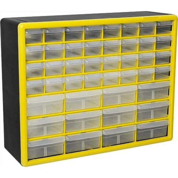 44-Drawer Plastic Drawer Storage Cabinet for Garage Organization, Bead ...