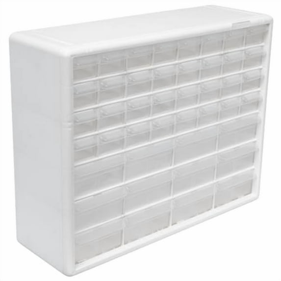 44-Drawer Plastic Drawer Storage Cabinet for Garage Organization, Bead ...