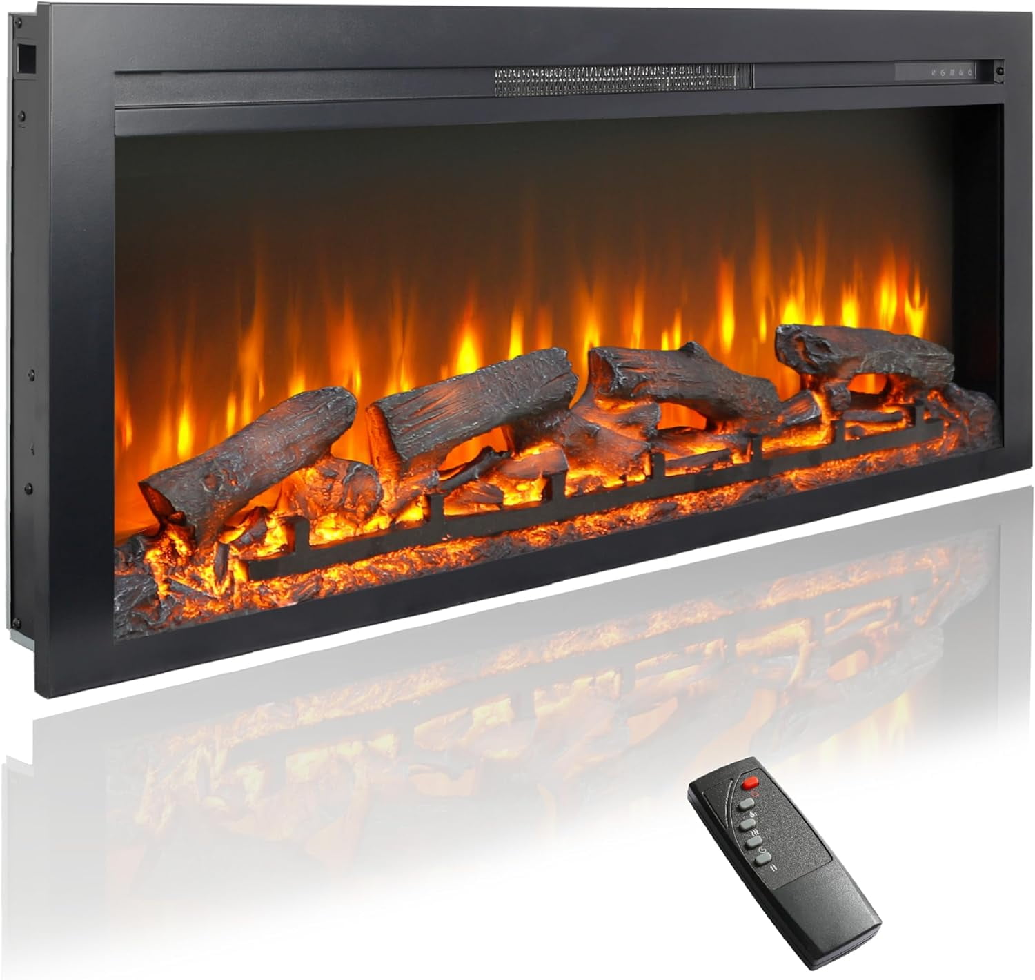 44" Electric Fireplace, Recessed in Wall/Furniture, Floating Fireplace ...