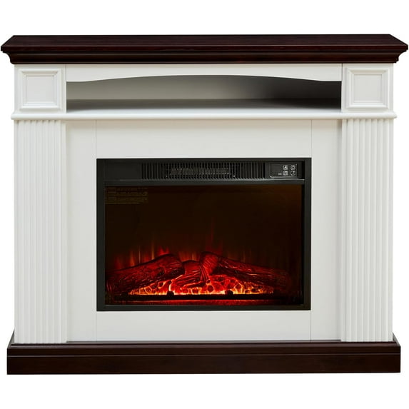 44" Electric Fireplace with Mantel, Fireplace TV Stand for TVs with ...