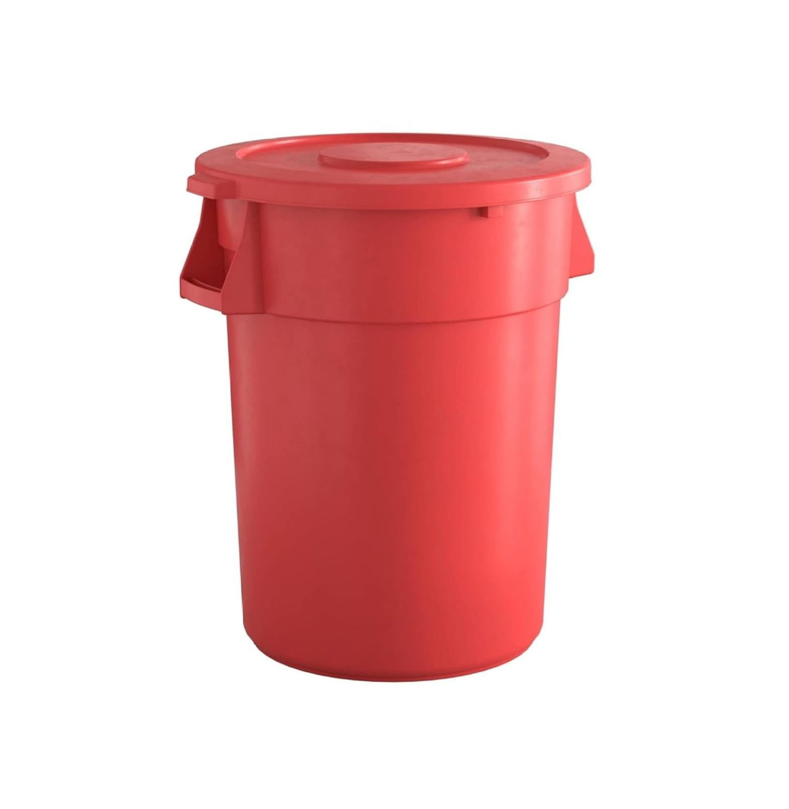 44 Gallon Red Round Trash Can with Lid, Ingredient Bin, Wastebasket for ...