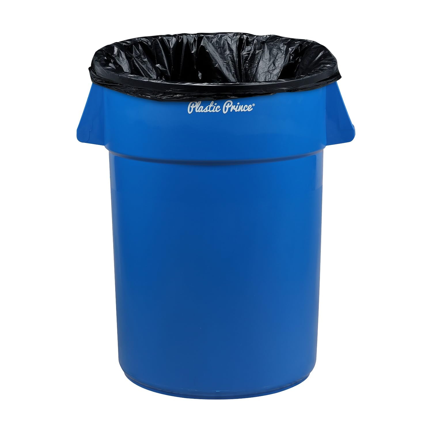 44 Gallon Round Trash Can, Garbage Can Blue, Waste Container for Home ...