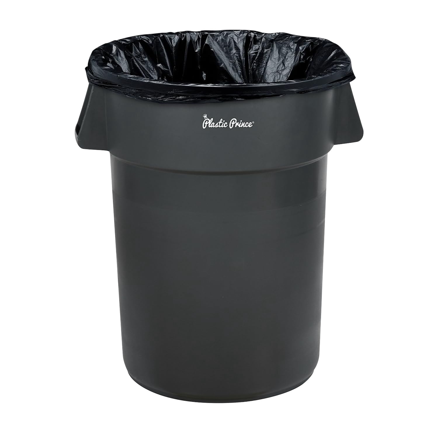 44 Gallon Round Trash Can, Garbage Can Gray, Waste Container for Home ...