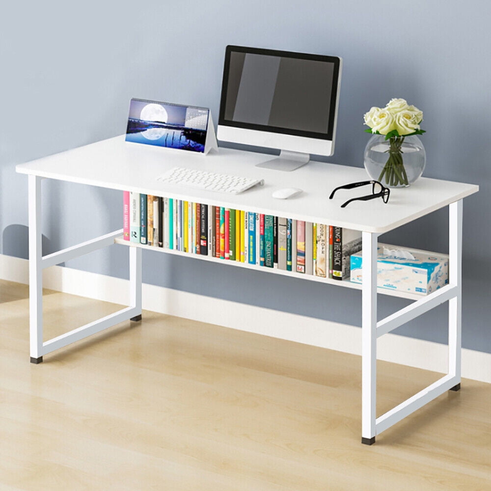 44" Gaming Desk Computer PC Laptop Table with Bookshelf Workstation ...