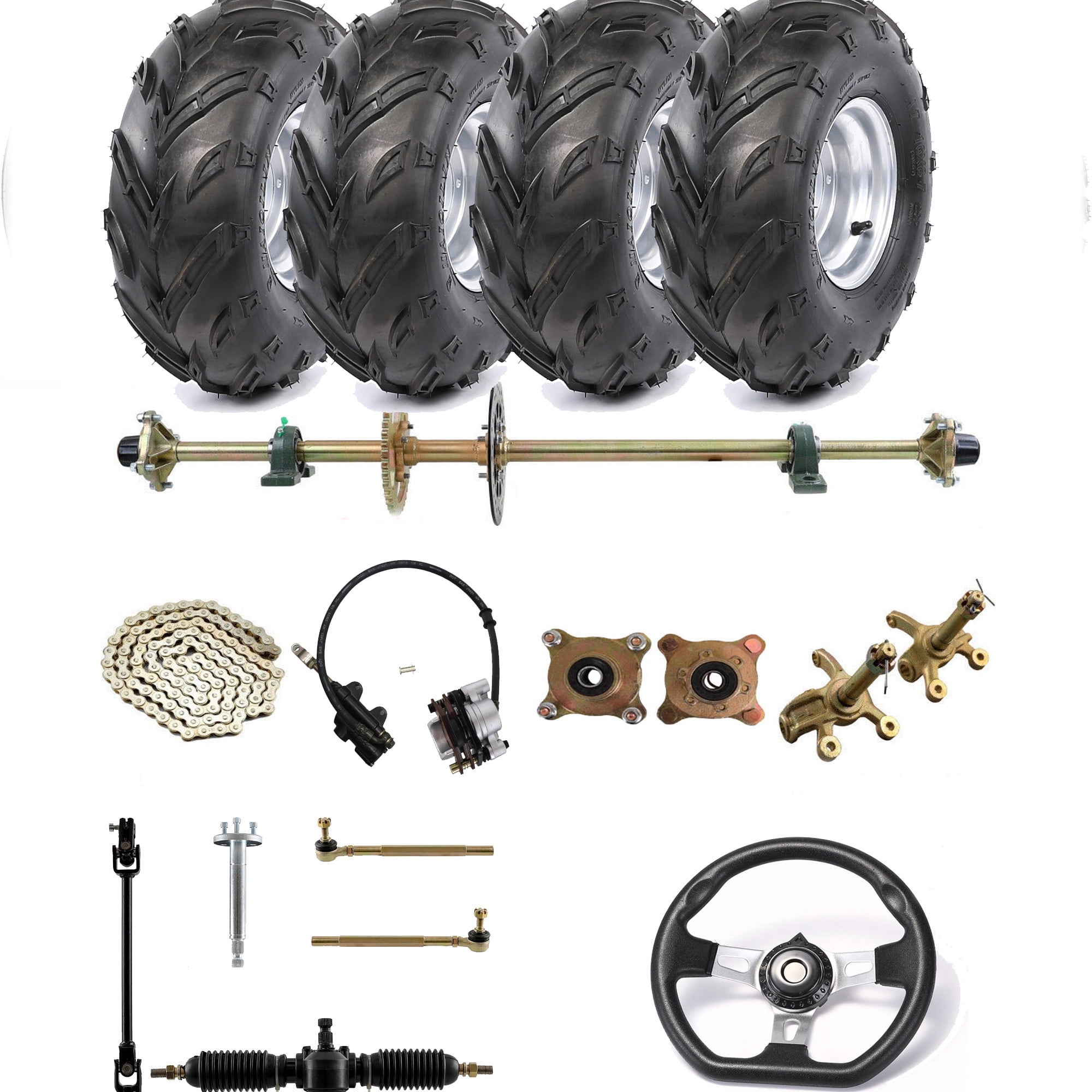 44" Go Kart DIY Rear Live Axle Kit Complete Axle Assembly Kit ...