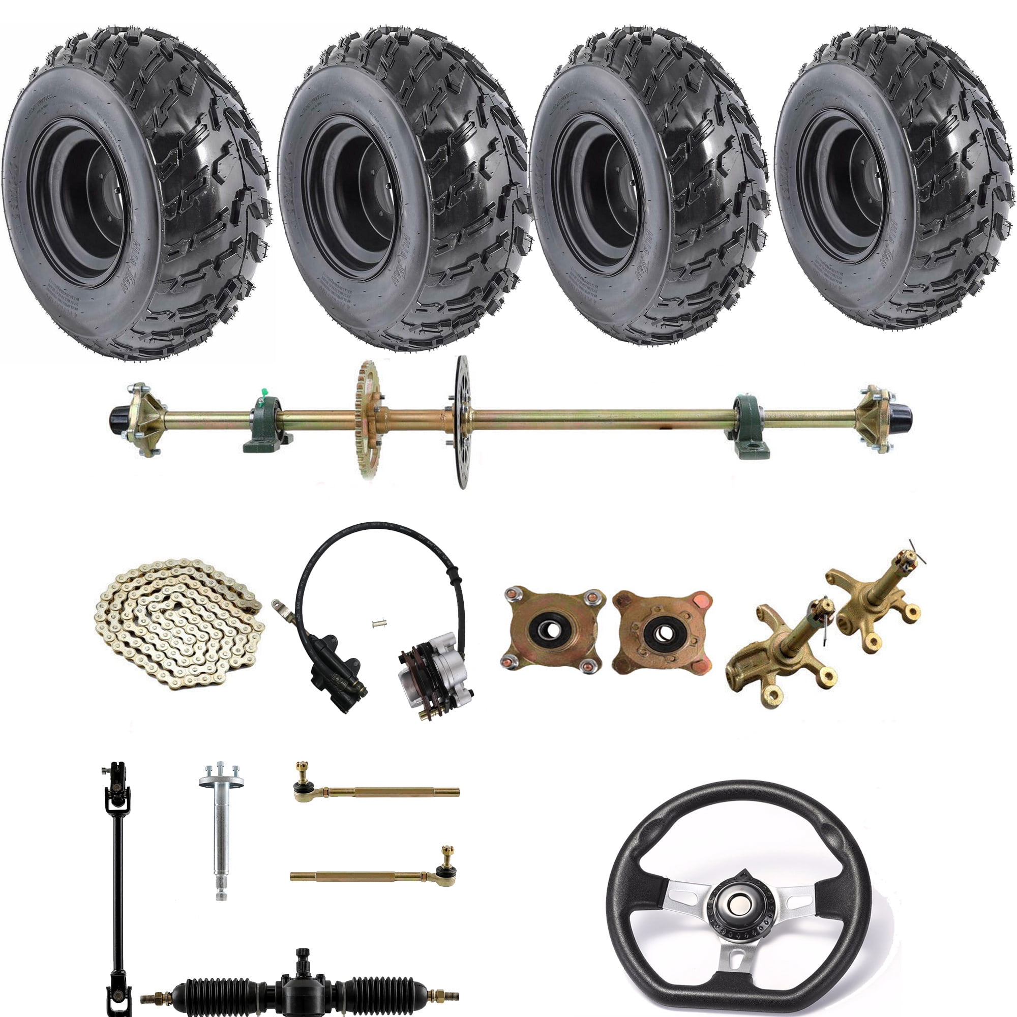 44" Go Kart DIY Rear Live Axle Kit Complete Axle Assembly Kit ...
