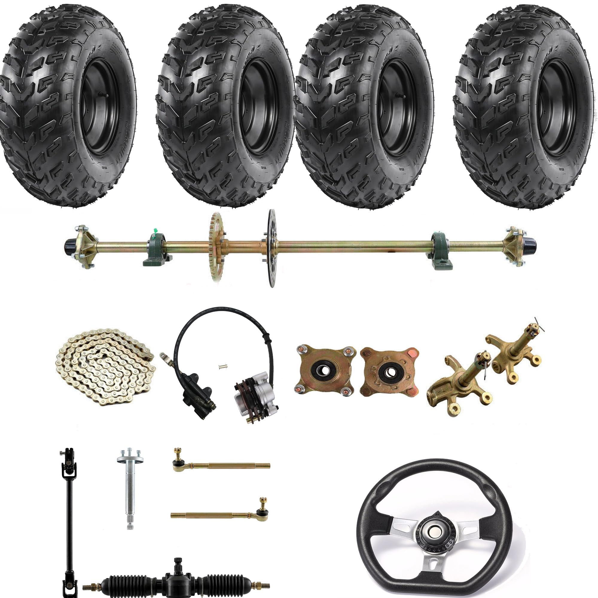 44" Go Kart DIY Rear Live Axle Kit Complete Axle Assembly Kit ...
