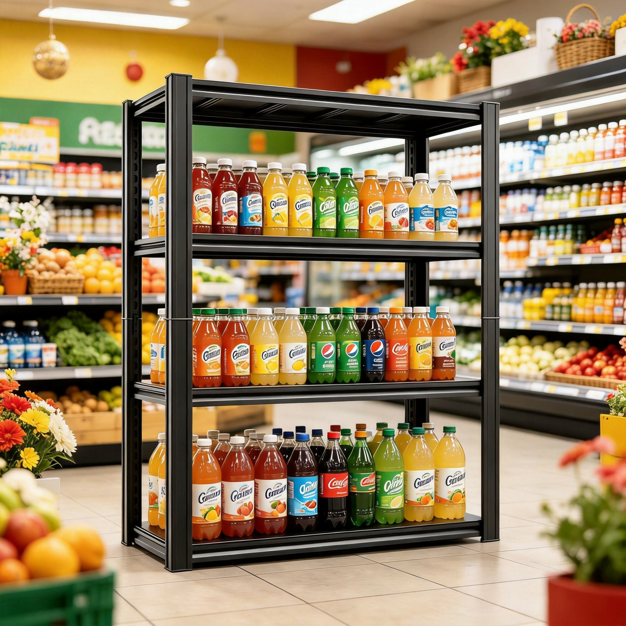 44"H x 32"W 4-Tier Metal Storage Shelves, 12"D Adjustable Heavy Duty ...