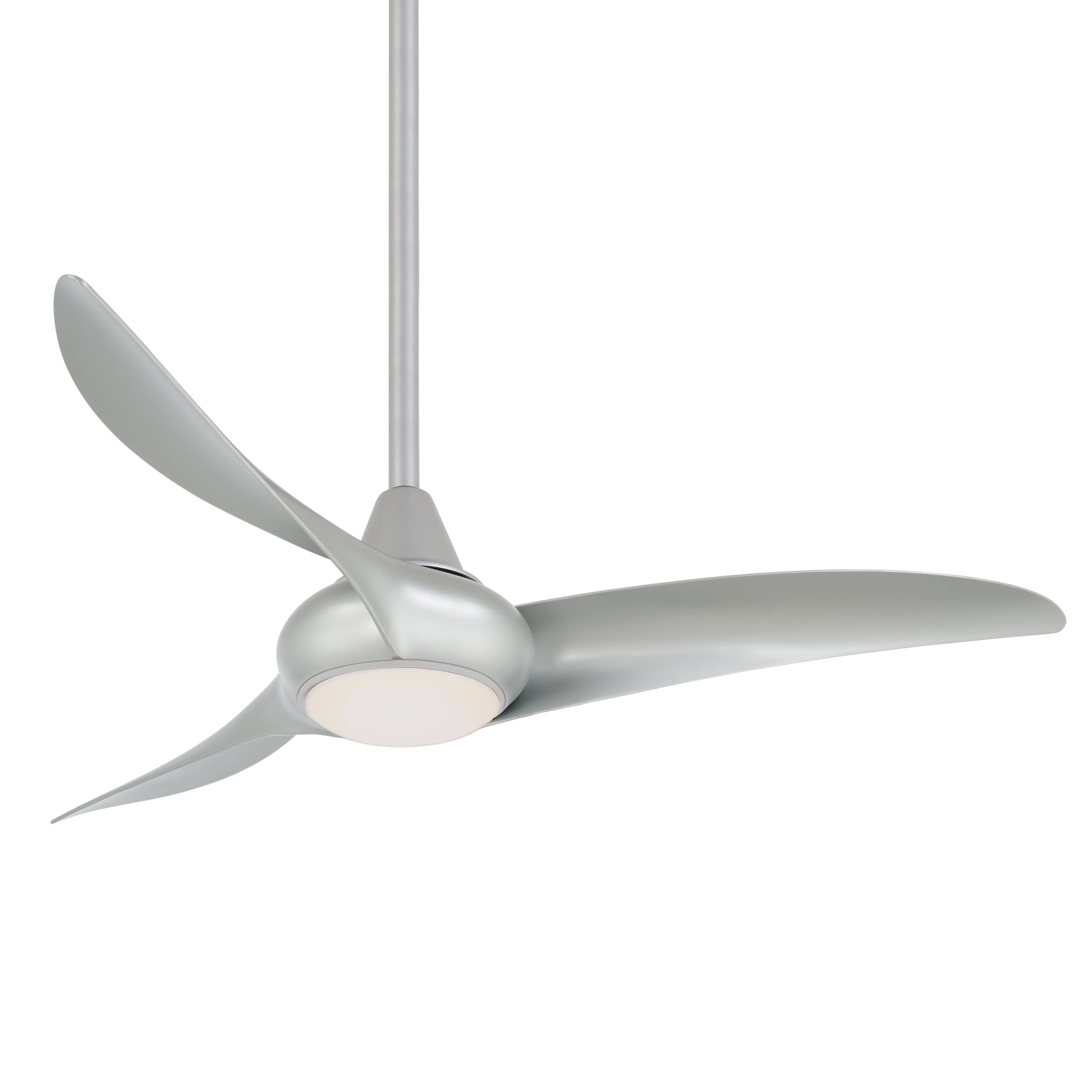 44 Inch 3 Blade Ceiling Fan With Light Kit-Silver Finish-Silver Blade ...