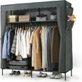 44-Inch Clothing Rack with Cover Portable Closet Wardrobe Covered ...