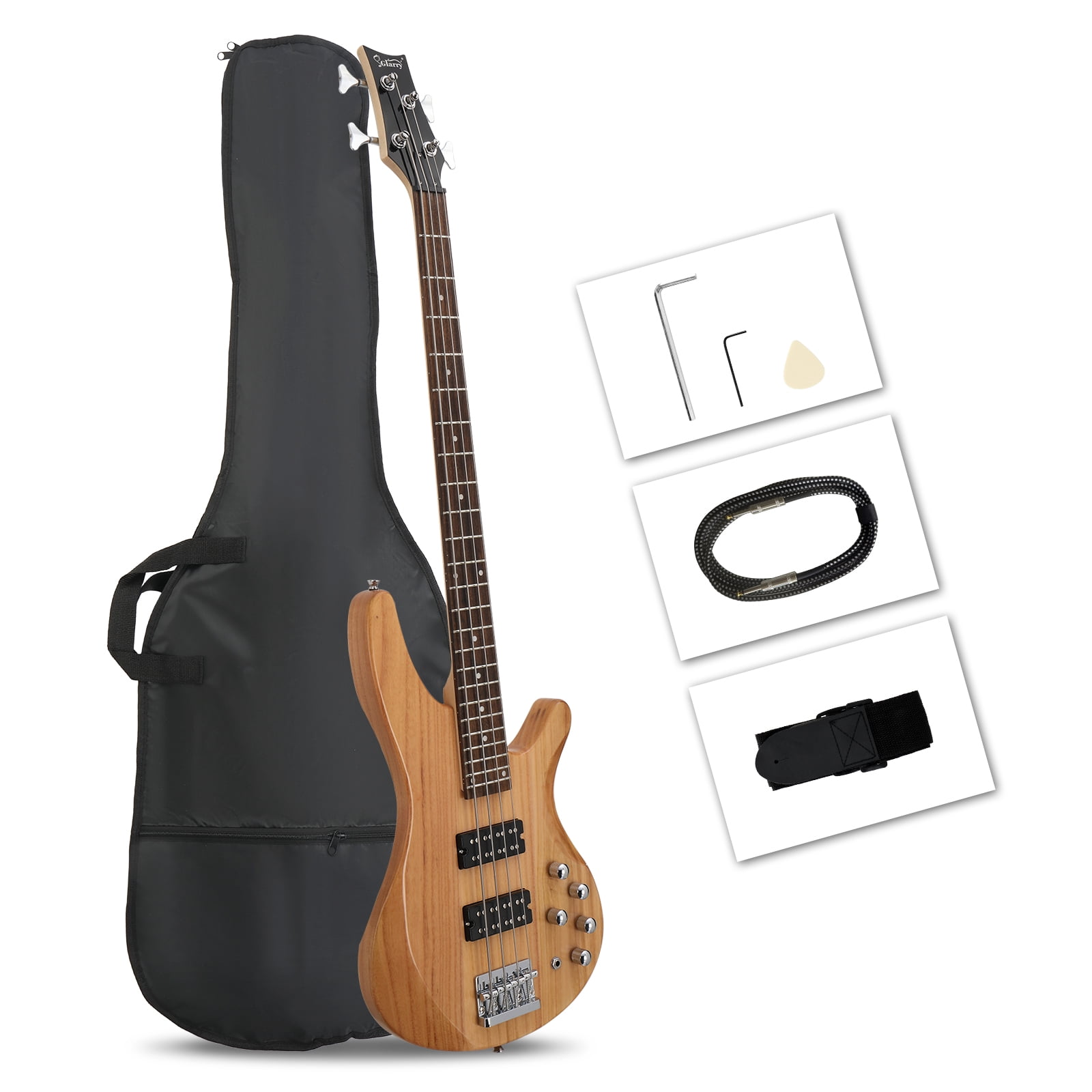 44 Inch GIB 4 String H-H Pickup Laurel Wood Fingerboard Electric Bass ...