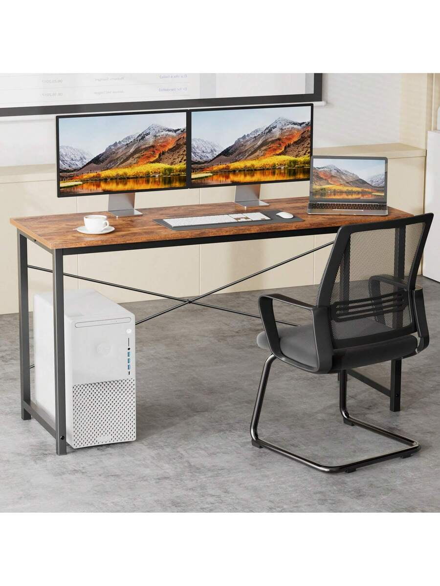 44 Inch Home Office Desk, Small Computer Work Table With X-Shaped ...