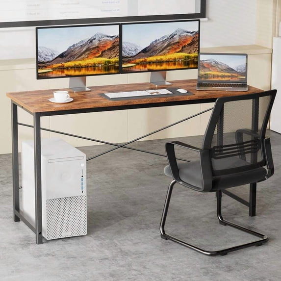 44 Inch Home Office Desk, Small Computer Work Table With X-Shaped ...