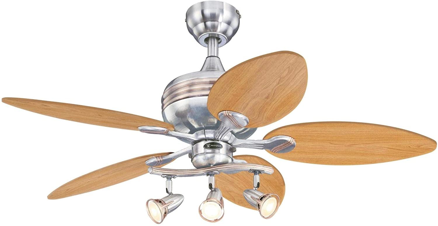 44 Inch Indoor Ceiling Fan with Integrated Light Kit, Brushed Nickel ...