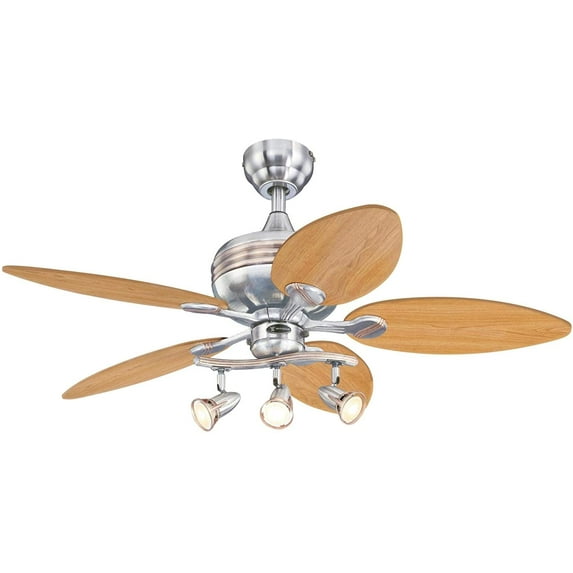 44 Inch Indoor Ceiling Fan with Integrated Light Kit, Brushed Nickel ...