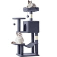 44 Inch Multi Level Cat Tree Tower with Cat Condo Hammock Sisal ...
