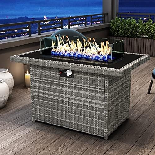 44 Inch Propane Gas Fire Pits Table for Outside Patio, 60000 BTU ...