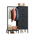 44-Inch Tall Dresser with Hanging Rack & 4 Drawers, Reversible Fabric ...