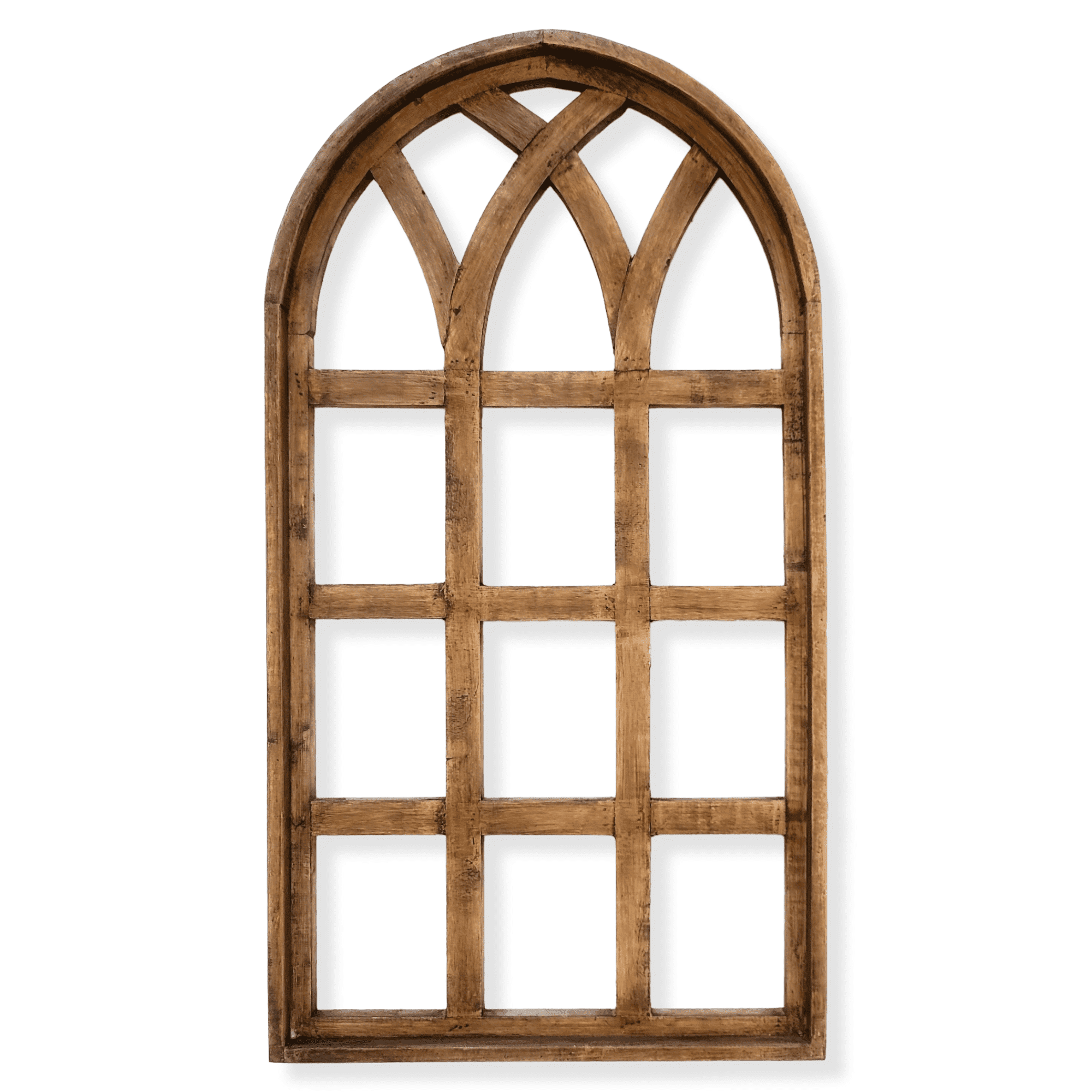44 Inch Wall Wood Window Arch -Large Cathedral Window Frame-Sunset ...