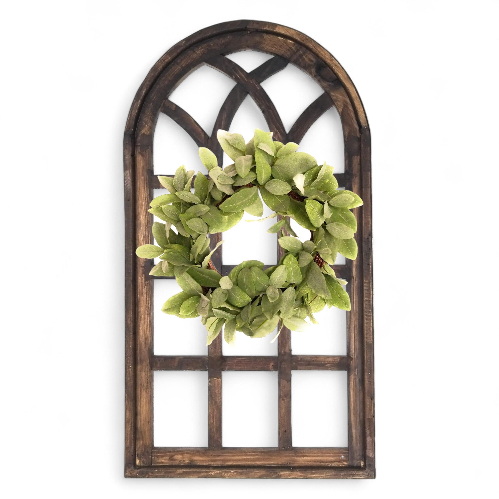 44 Inch Wall Wood Window Arch -Large Cathedral Window Frame-Sunset ...