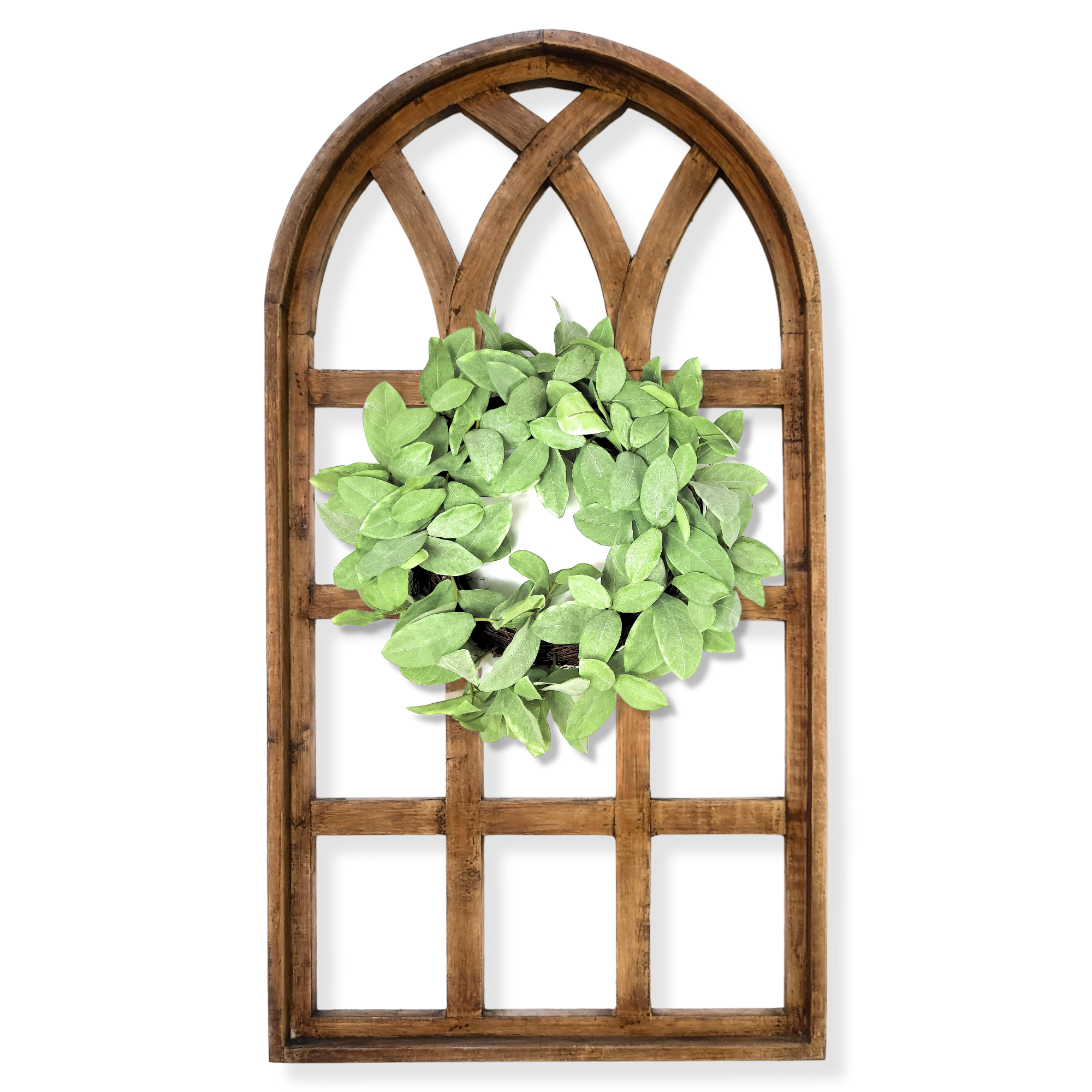 44 Inch Wall Wood Window Arch -Large Cathedral Window Frame-Sunset ...
