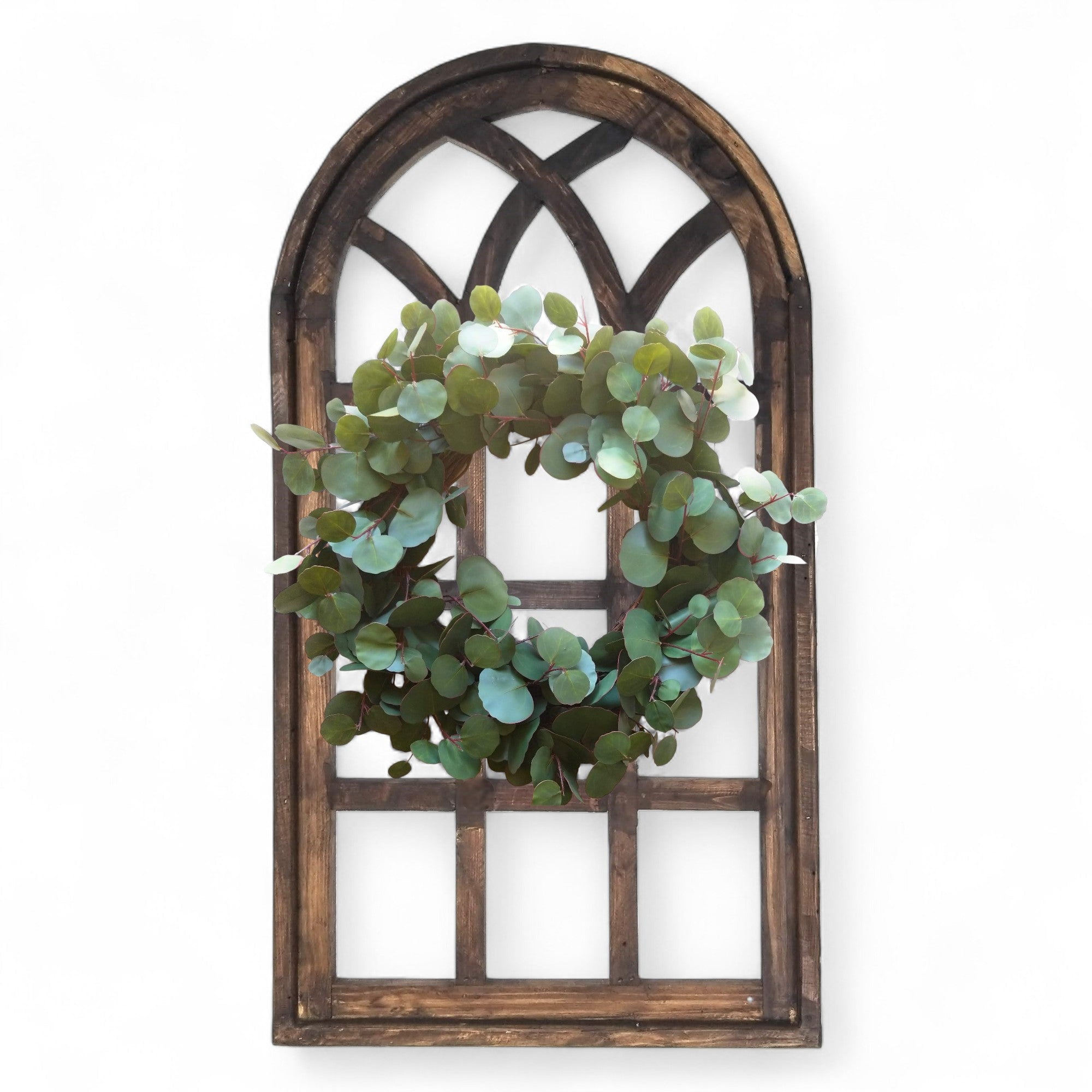 44 Inch Wall Wood Window Arch -Large Cathedral Window Frame-Sunset ...