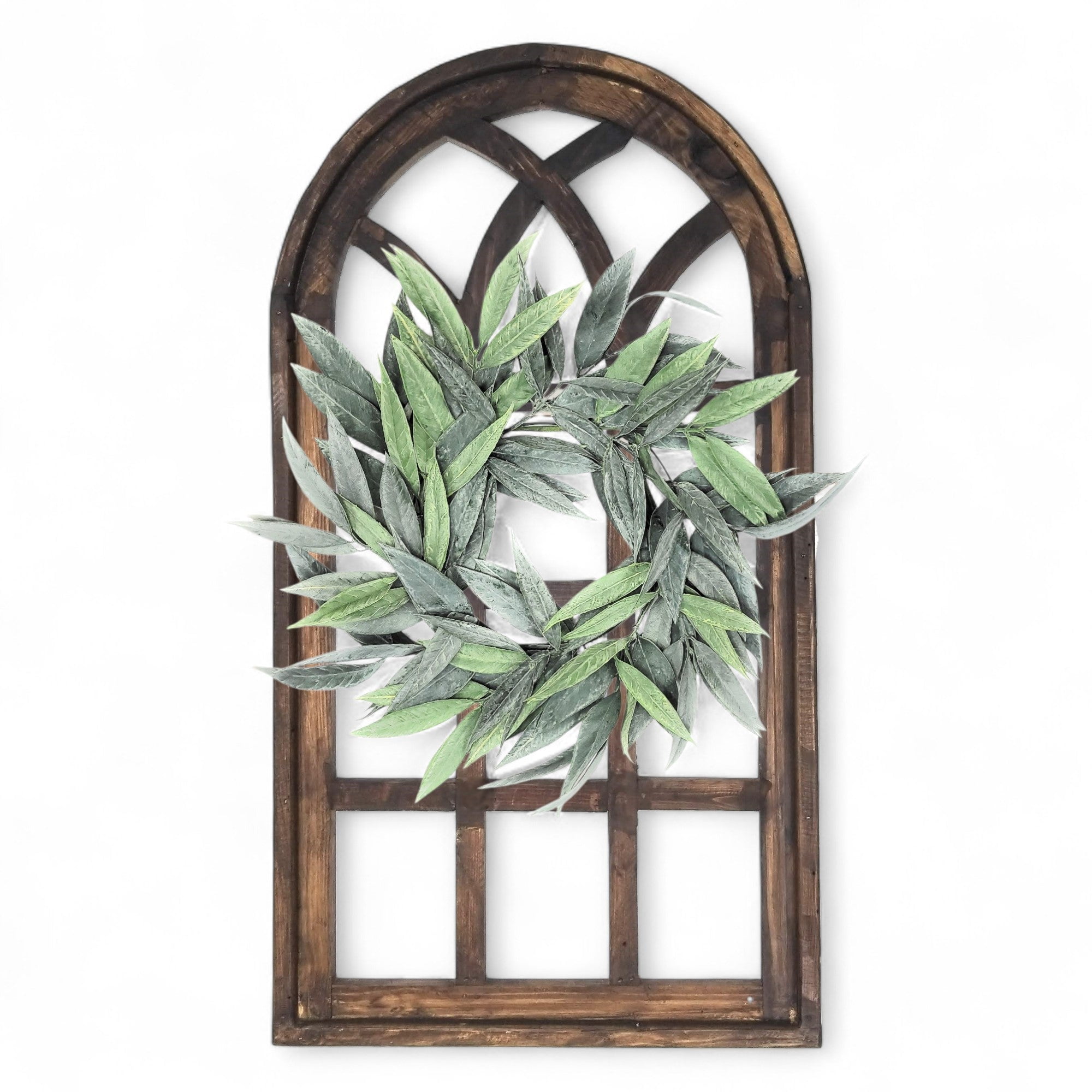 44 Inch Wall Wood Window Arch -Large Cathedral Window Frame-Sunset ...