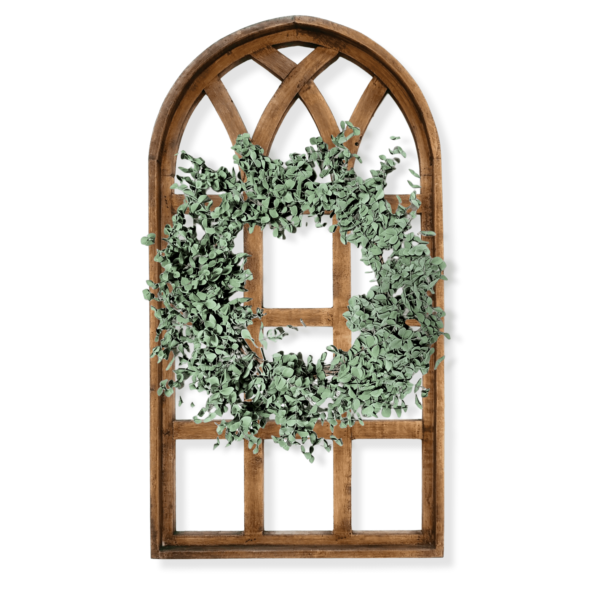 44 Inch Wall Wood Window Arch -Large Cathedral Window Frame-Sunset ...