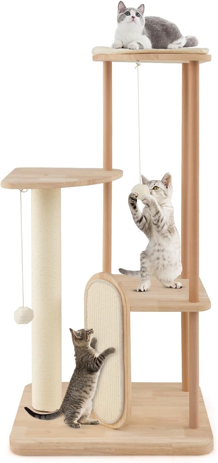 44 Inches Cat Tree, Multi-Level Modern Cat Tower with Sisal Scratching ...