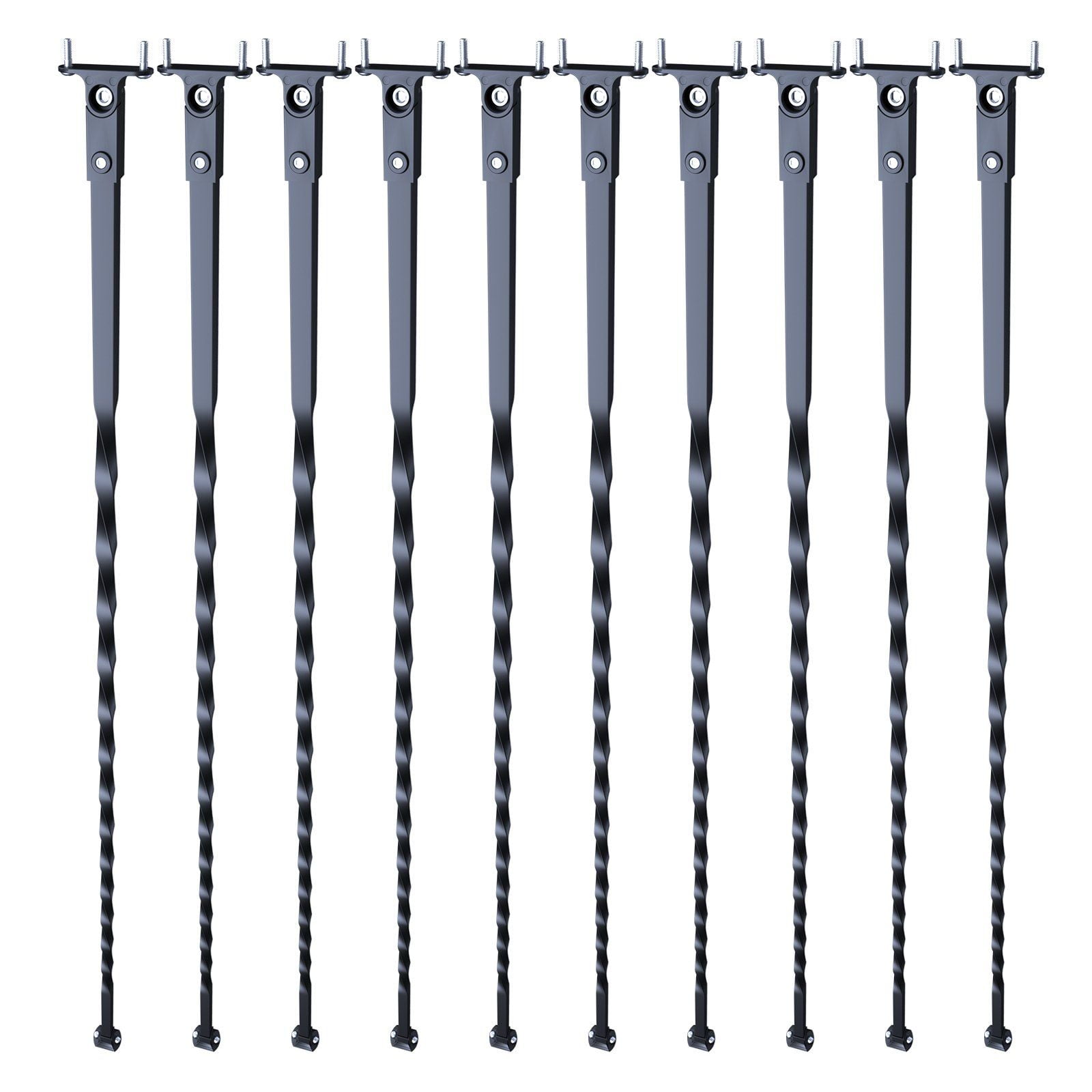 44" Metal Stair Balusters (10-Pack) - 1/2" Galvanized Steel Spiral ...