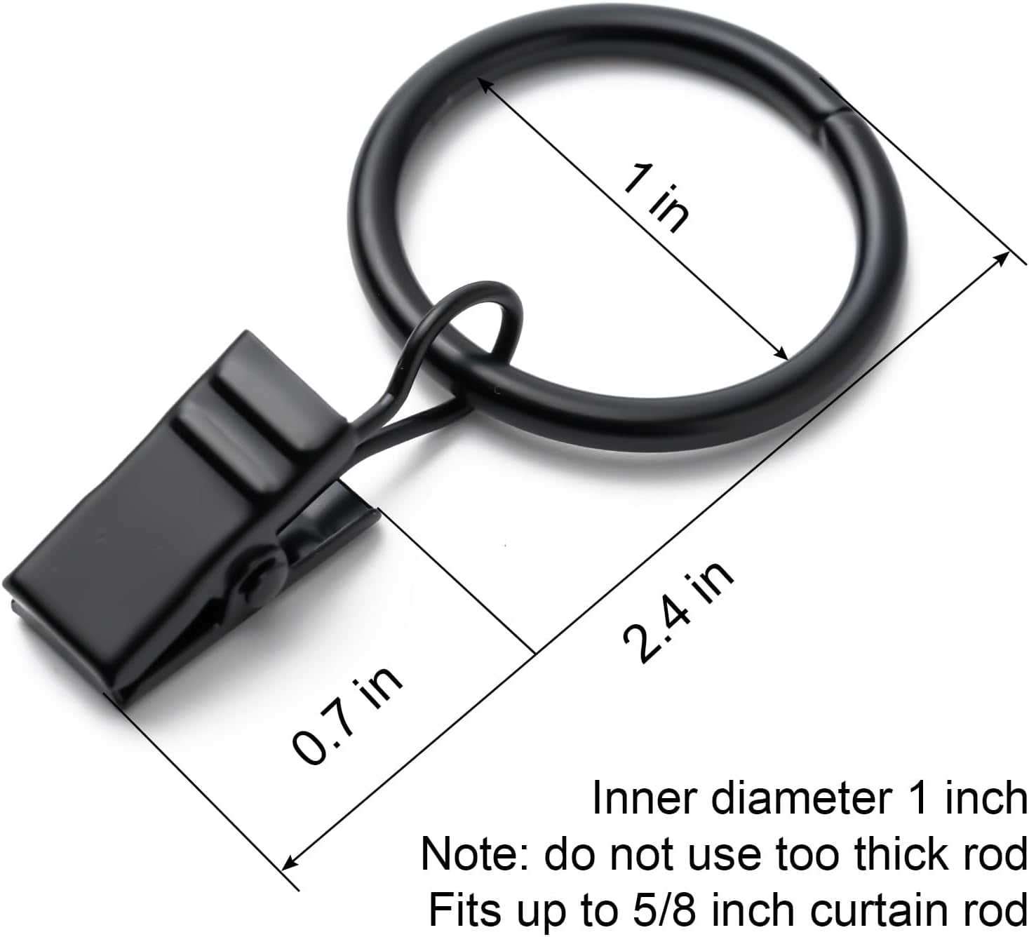 44 Pack Curtain Rings with Clips, Drapery Clips with Rings, Hangers ...