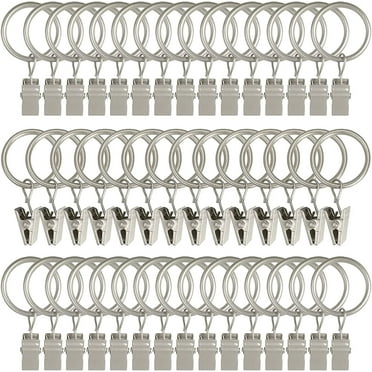 Rungopro 44 Pack Bronze Metal Curtain Rings with Clips, Fits 5/8 in Rod ...
