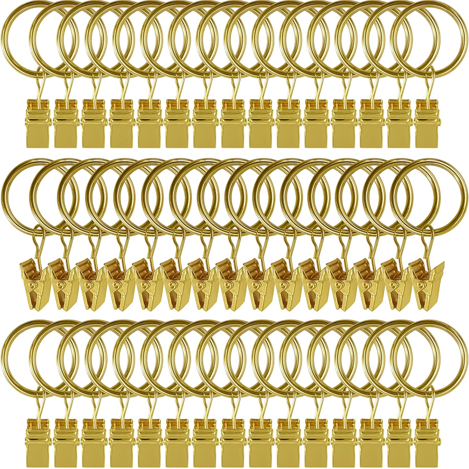 44 Pack Metal Curtain Rings with Clips, Curtain Hangers Clips, Drapery ...