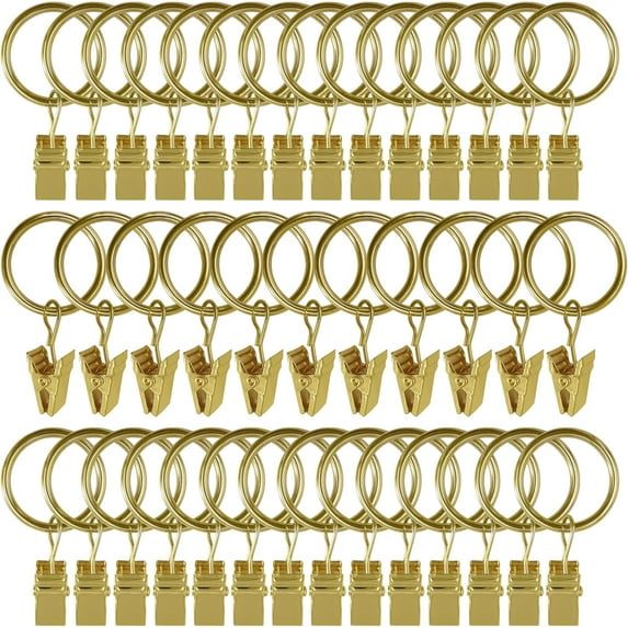 44 Pack Metal Curtain Rings with Clips, Drapery Clips with Rings ...