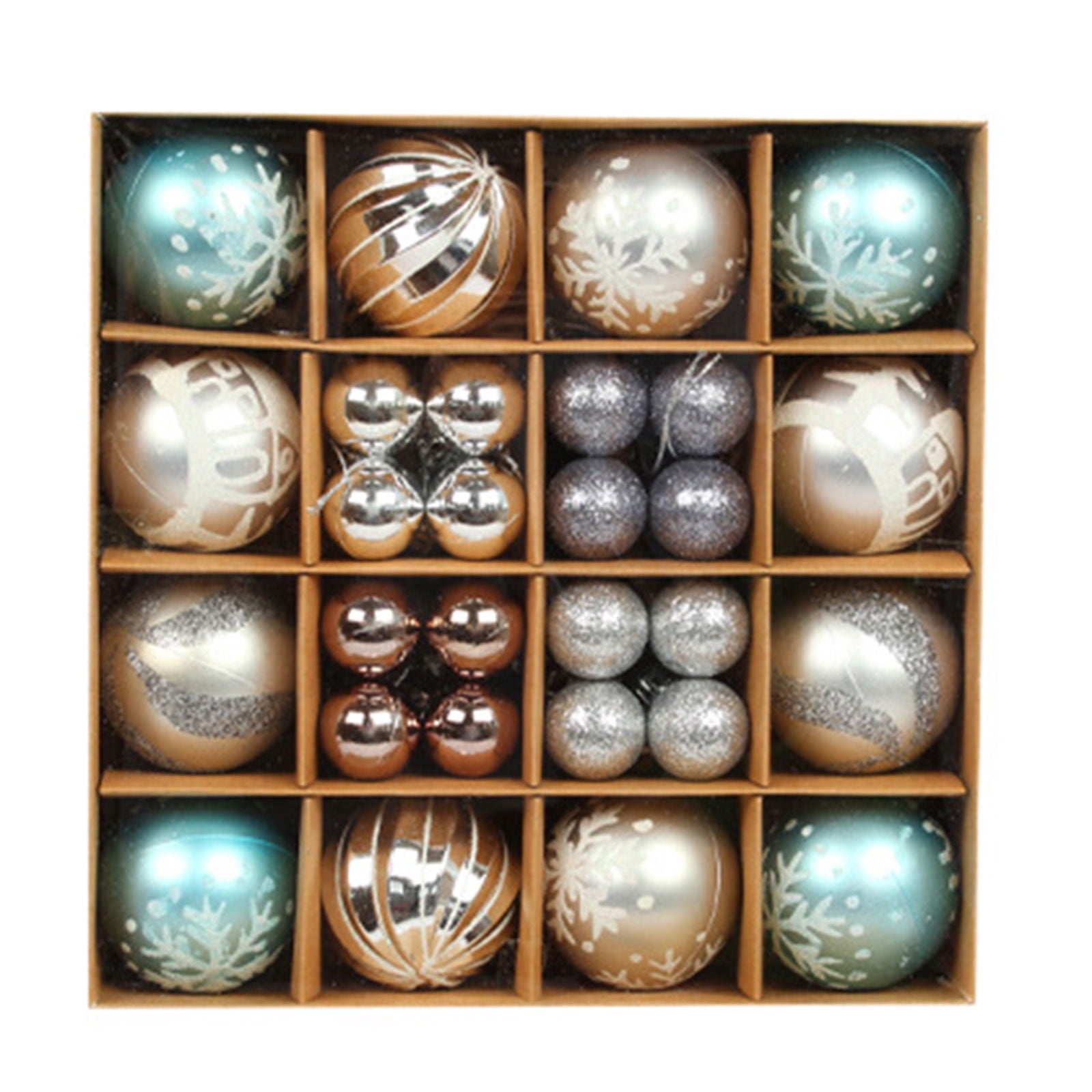 44 Pack of Christmas Ornaments Shatterproof Seasonal Decorative Baubles ...