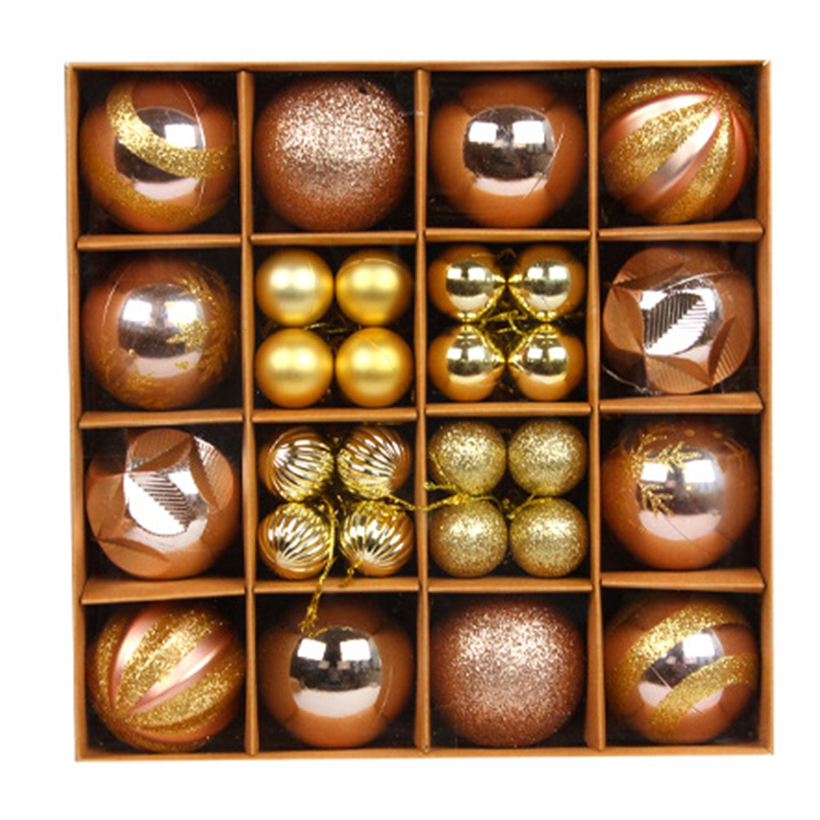 44 Pack of Christmas Ornaments Shatterproof Seasonal Decorative Baubles ...