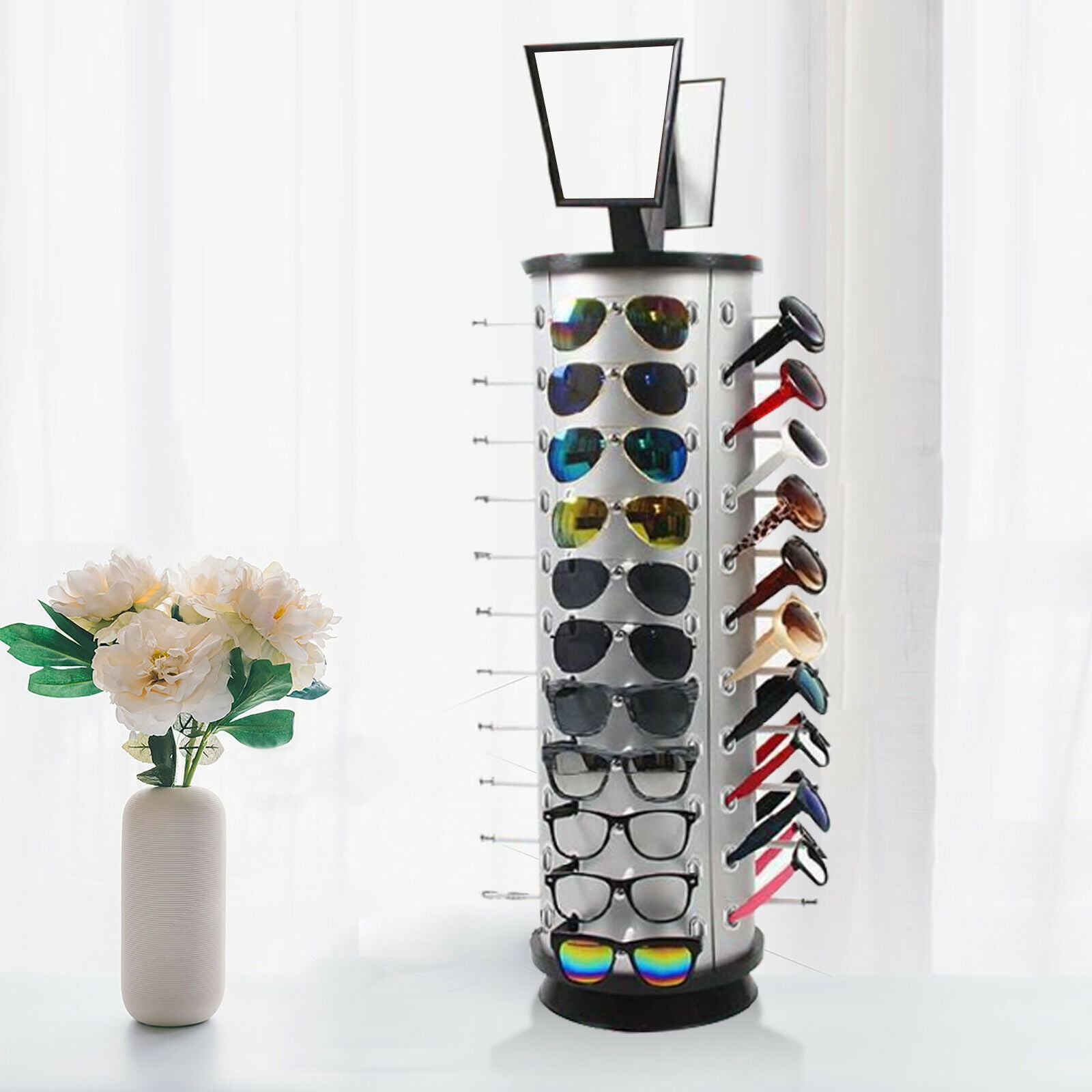 44 Pairs 360 Rotating Sunglass Display Rack, Metal Glasses Stand Holder ...