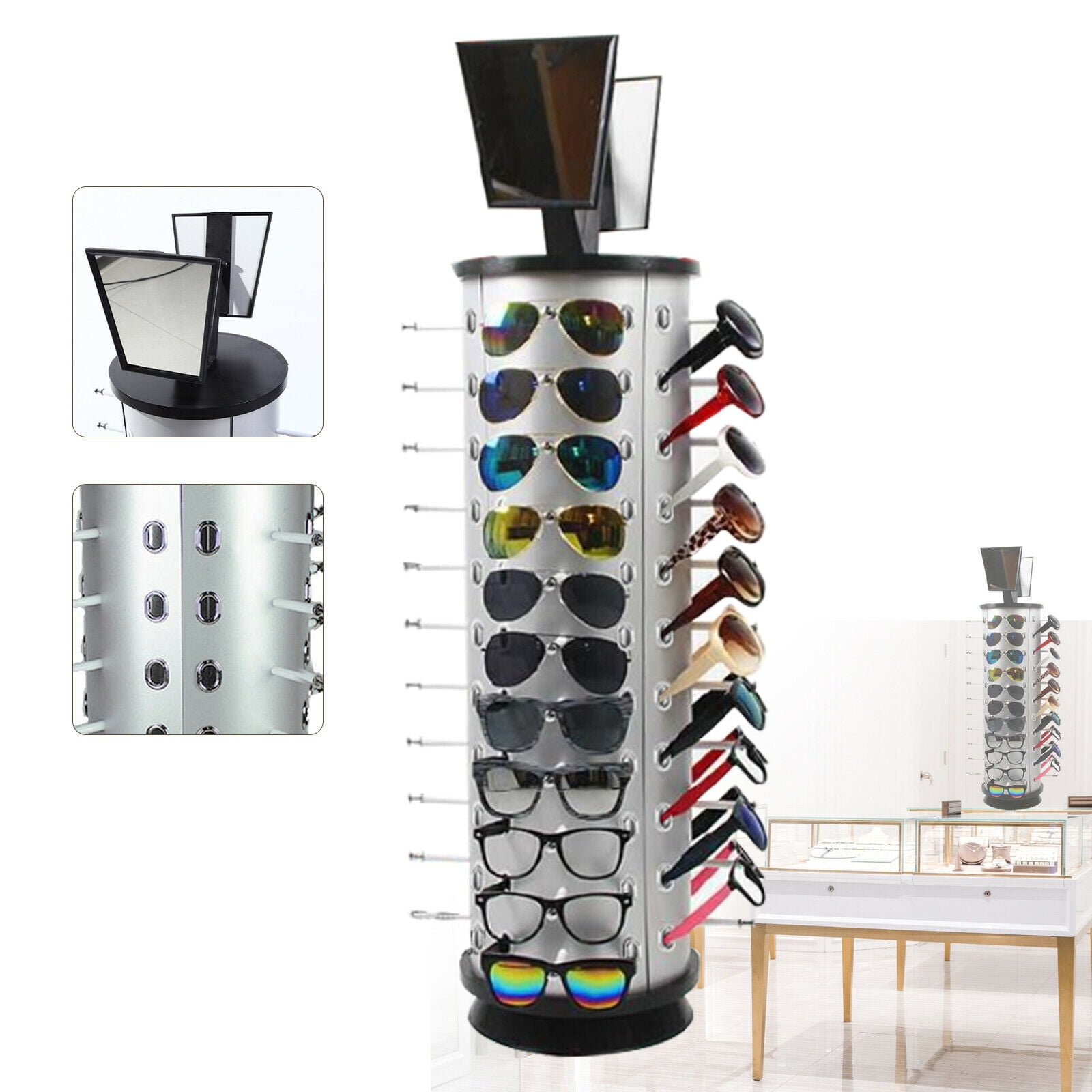 44 Pairs Rotating Sunglass Rack Sunglasses Display Holder Organizer ...