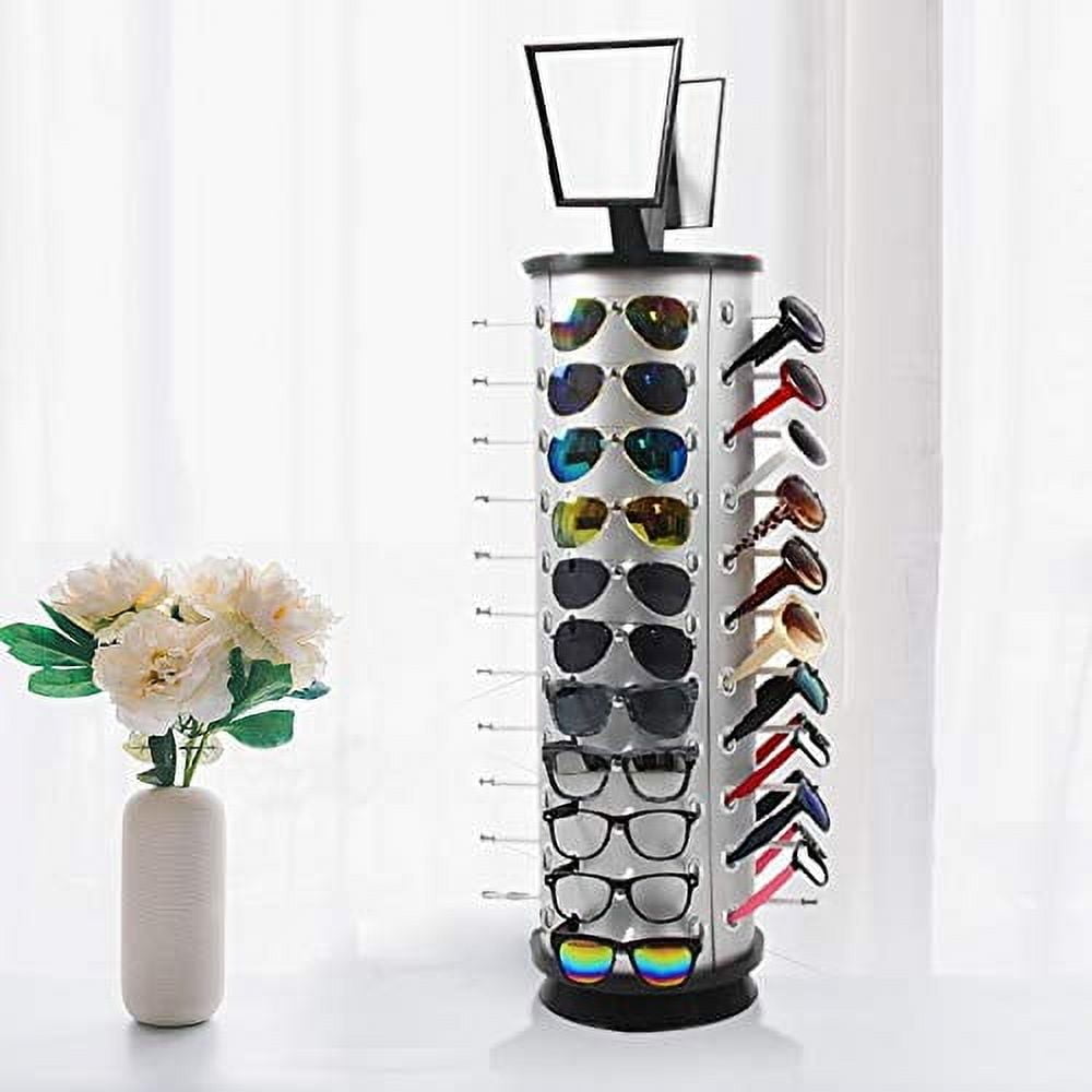 44 Pairs Sunglasses Display Rack, 360° Commercial Rotating Glasses ...