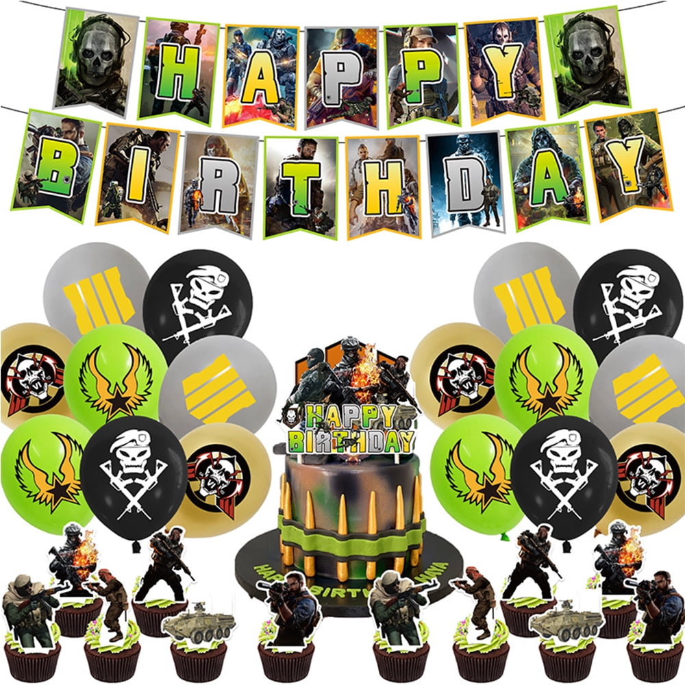 FUTIANYI Call of Duty Eco-Friendly Party Supply Set, Gaming, 44 Pieces ...