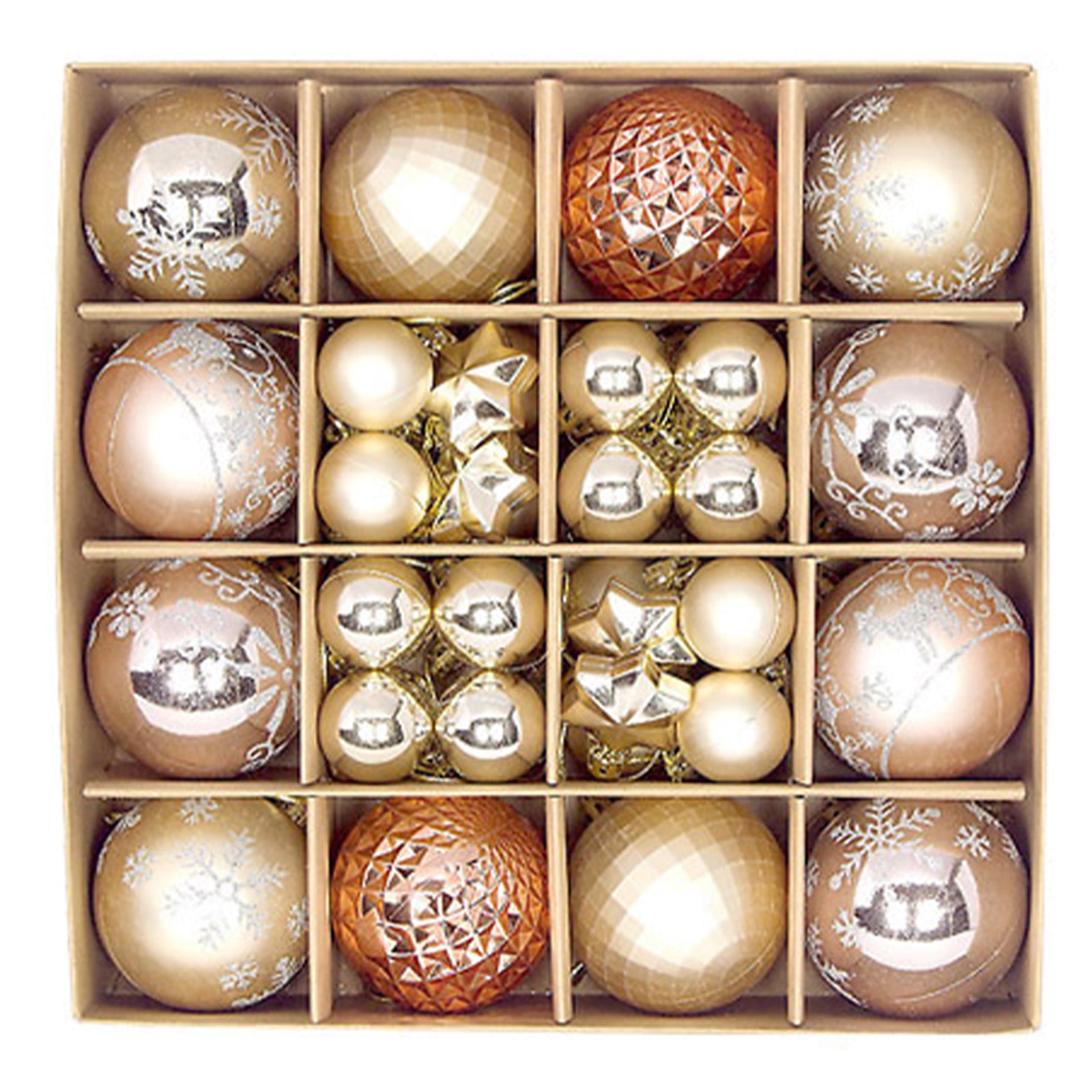 44 Pcs Christmas Ball New in Box, Assorted Plastic Xmas Decoration ...