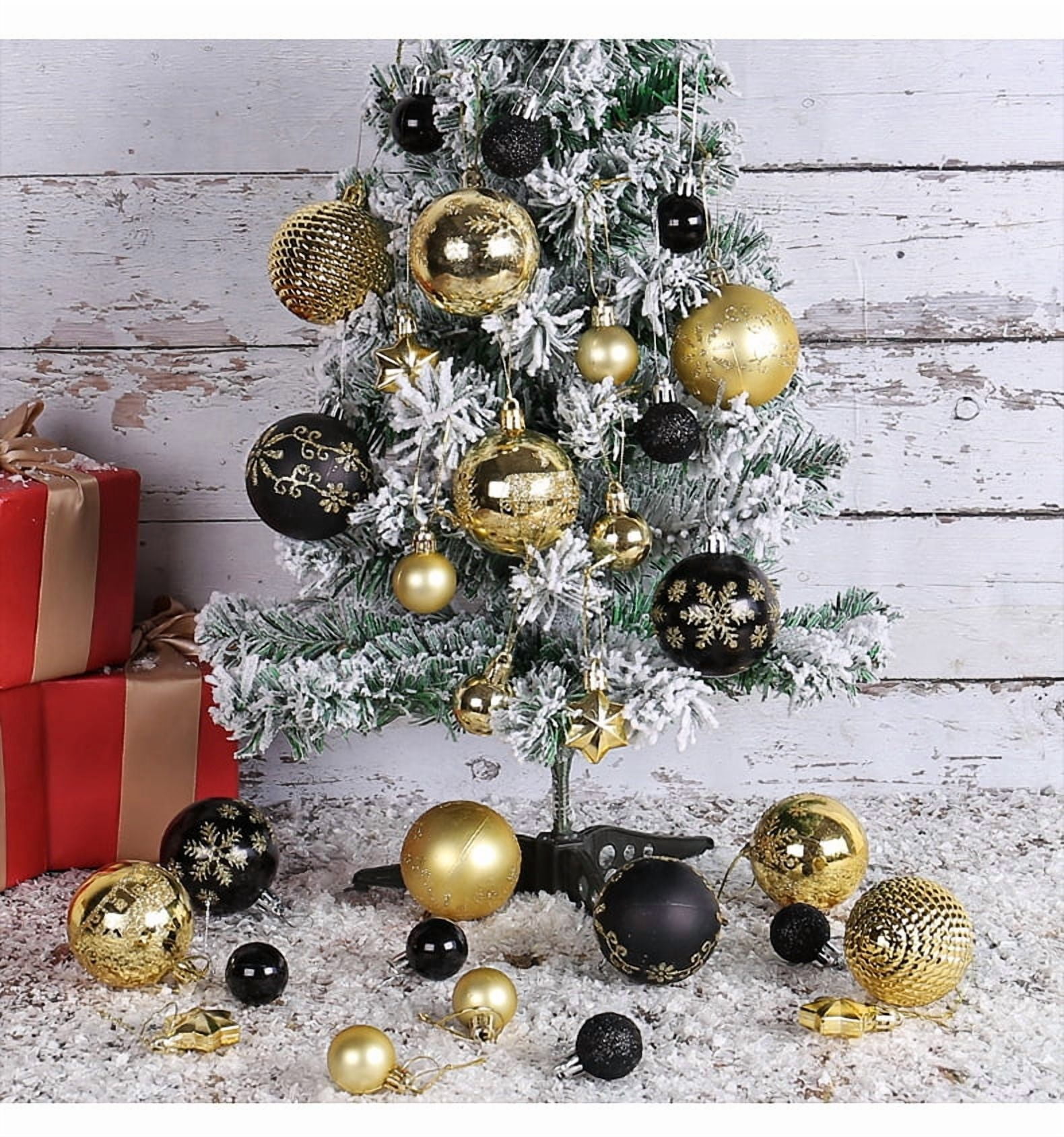 44 Pcs Christmas Balls Ornaments for Outdoor Xmas Yard Decoration ...