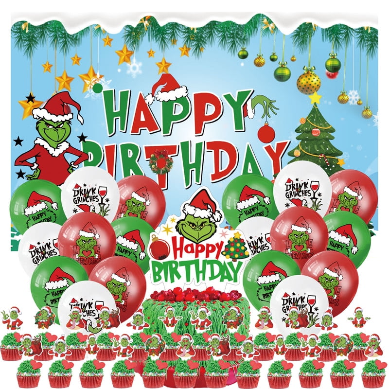 44 Pcs For Grinch Theme Birthday Party Supplies Party Favor Set,With 24 ...