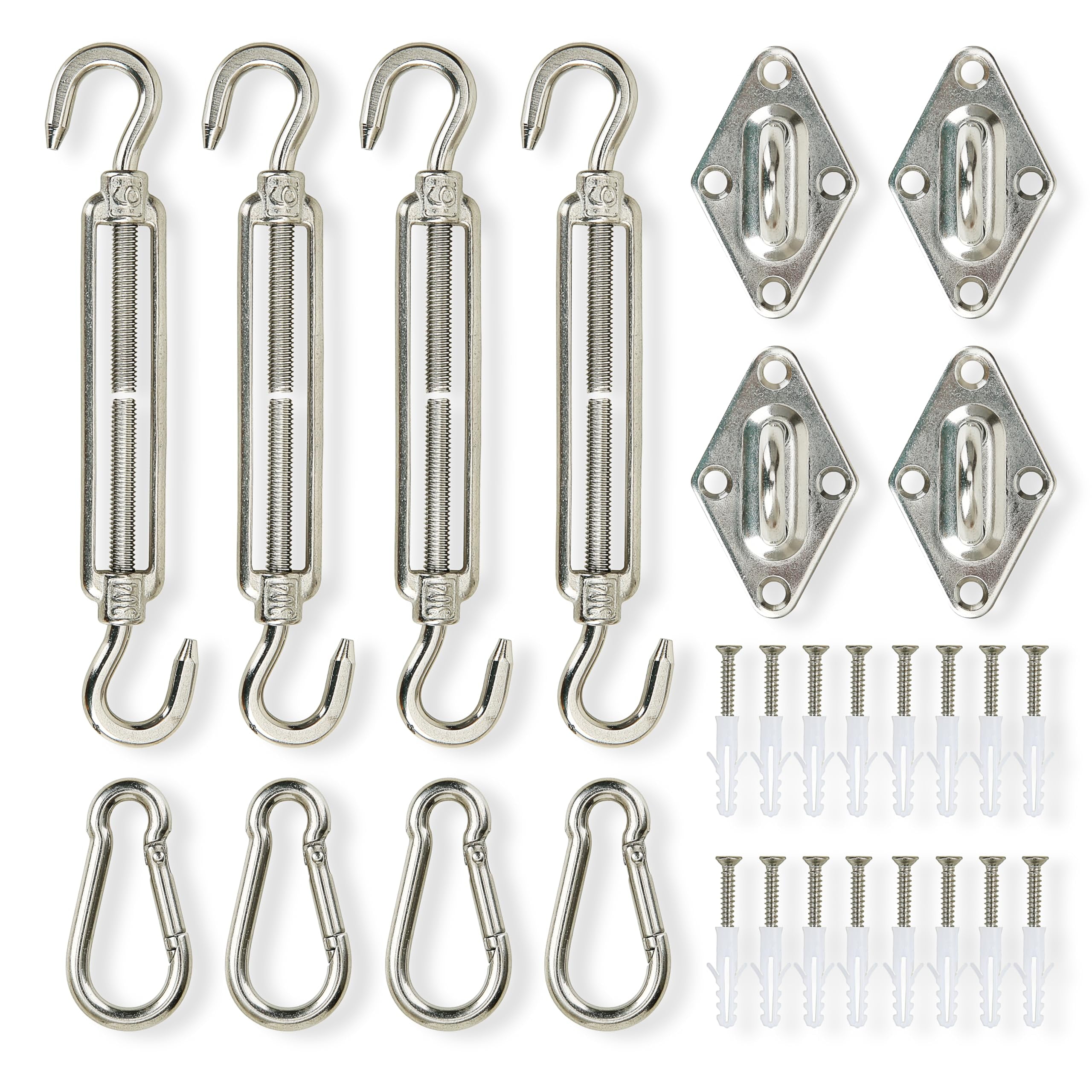 44 Pcs Heavy Duty DHF10 Sun Shade Sail 304 Stainless Steel Hardware Kit ...