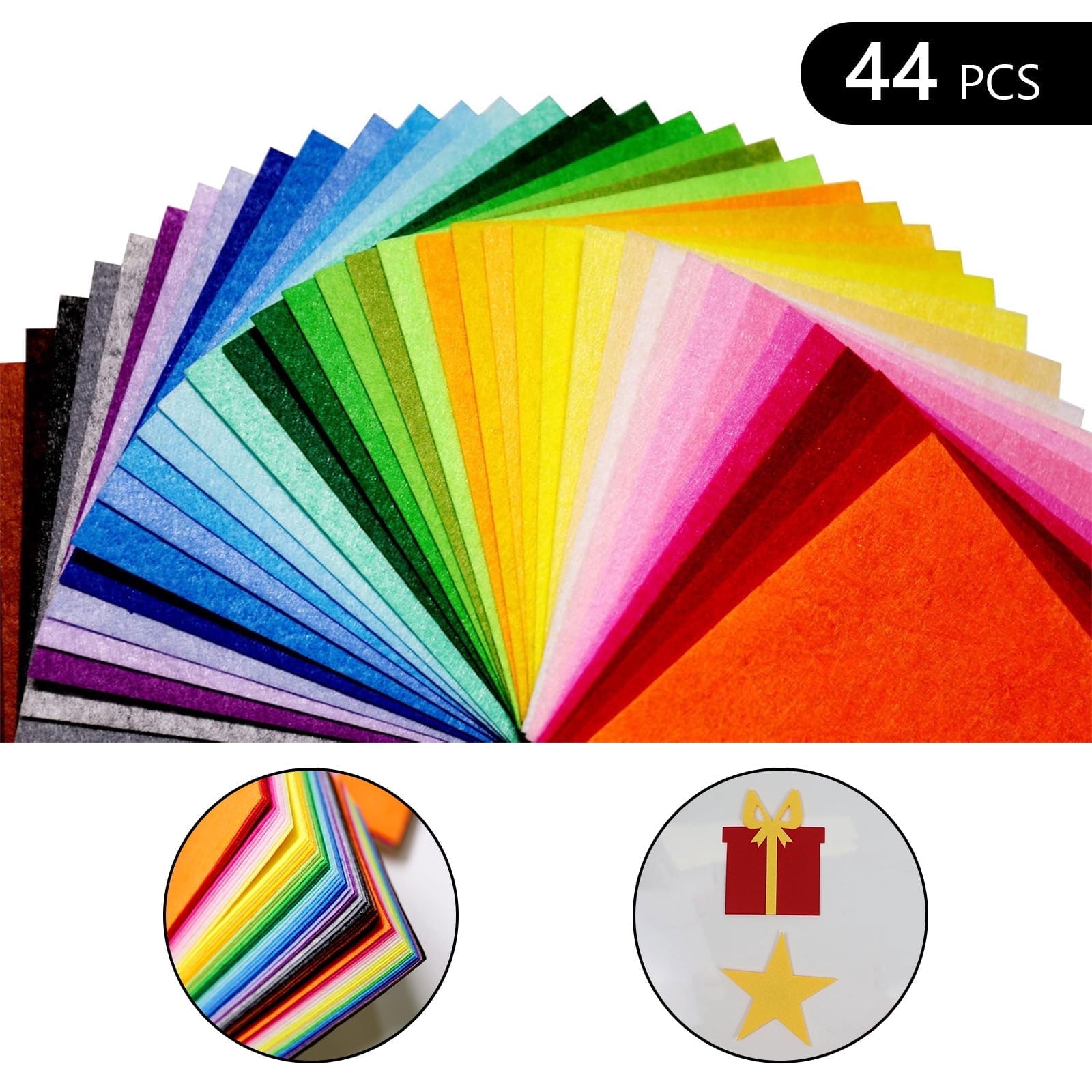 44 Pcs Stiff Felt Sheets Craft Felt Non Woven Felt pack 8x12 inch Felt ...