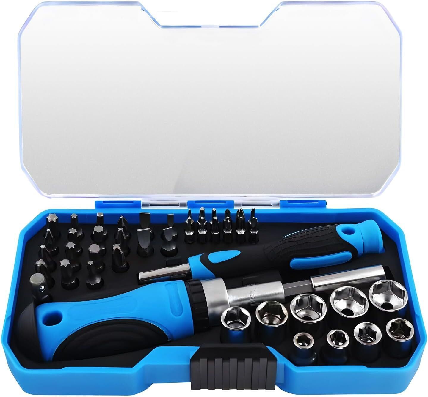 44-Piece Ratchet Screwdriver Bit Set for Home, Garage & Bike Repair ...